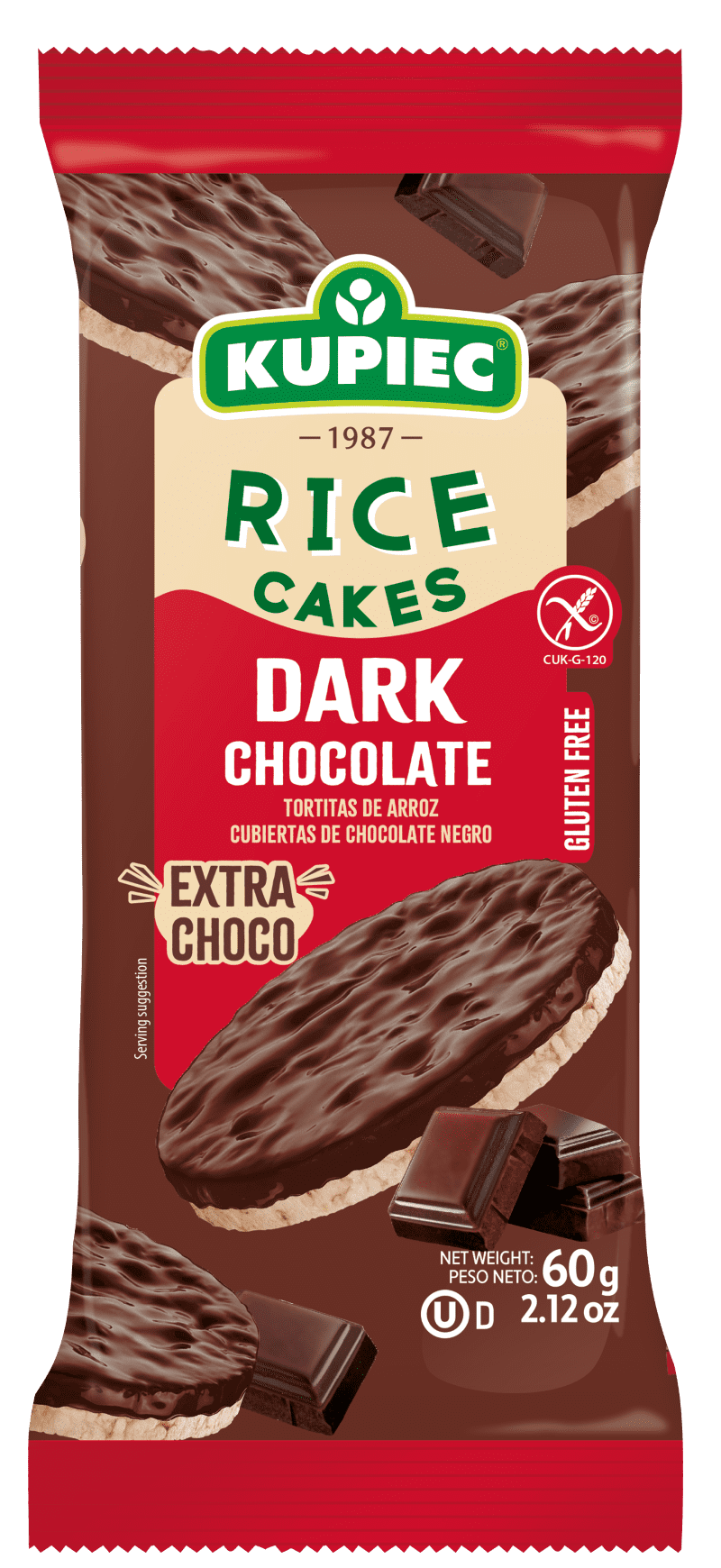 Kupiec Gluten-Free Dark Chocolate Rice Cakes, 60g, Kupiec DarkChoco ...