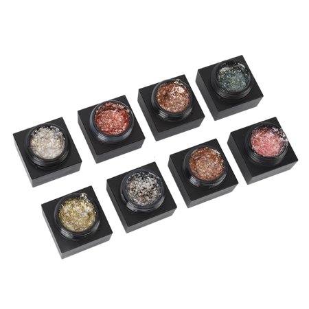 Nail Sand Shell Gel Polish, Glitter 8 Colors Portable Safe Shiny Soak ...