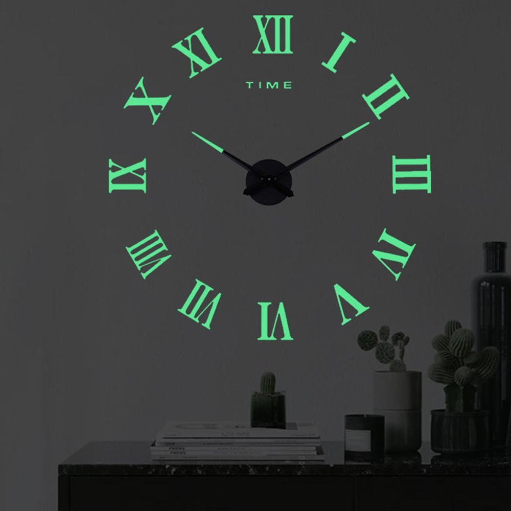 Living Room Frameless 3D Acrylic Simple Wall Sticker Clock Digital ...
