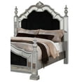 Silver Finish w/ Mirror Trim Queen Bedroom Set 6Pc Transitional Cosmos ...