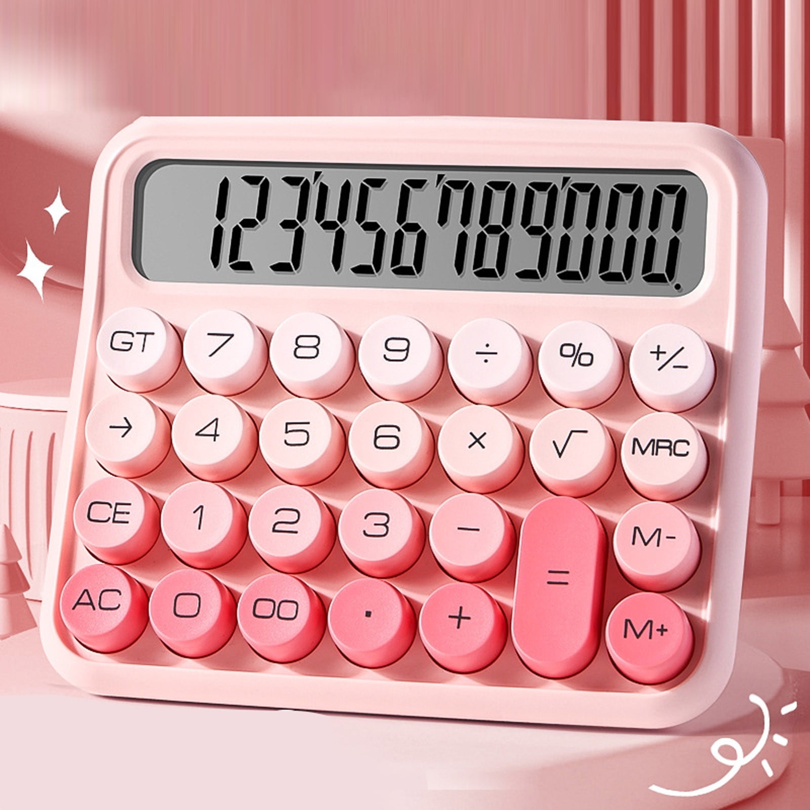 Calculator With Big Button Cute Desktop Calculators 12 Digits 5 Inch LCD Display Mechanical Sw ...
