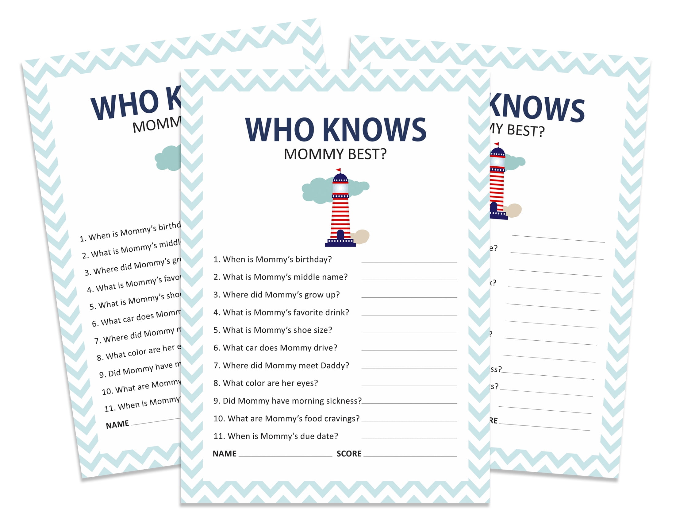 Inkdotpot Who Knows Mommy Best Baby Shower Game - Fun Baby Shower Party ...