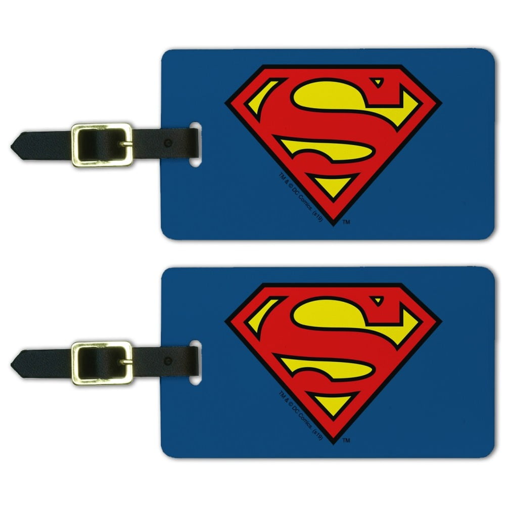 Superman Classic S Shield Logo Luggage ID Tags Suitcase Carry-On Cards ...