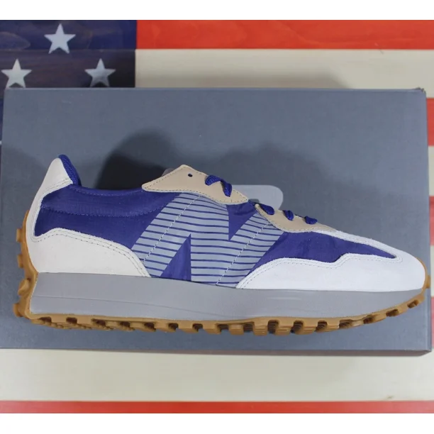 New Balance 327 Mens Running Shoes Blue Surf Beige White Gum VTG Retro ...