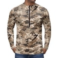Active Quarter Zip Performance Top for Men, All-Over Camo Print Long ...