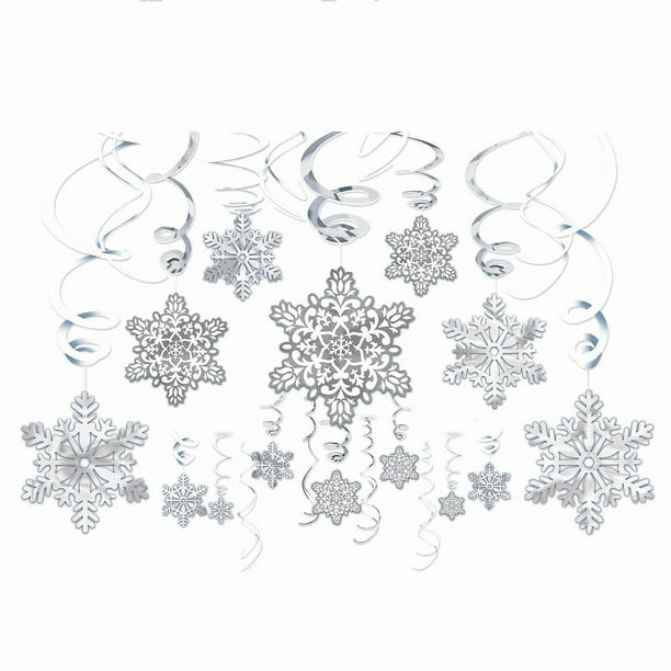 Amscan Snowflake Swirl Decorations Assorted Designs 30 Swirls/Set 2 ...