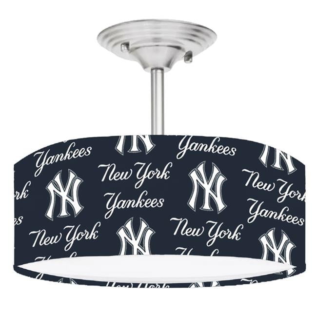888 Cool Fans DR-0001381 Yankees MLB Baseball 2-Light Brushed Nickel ...