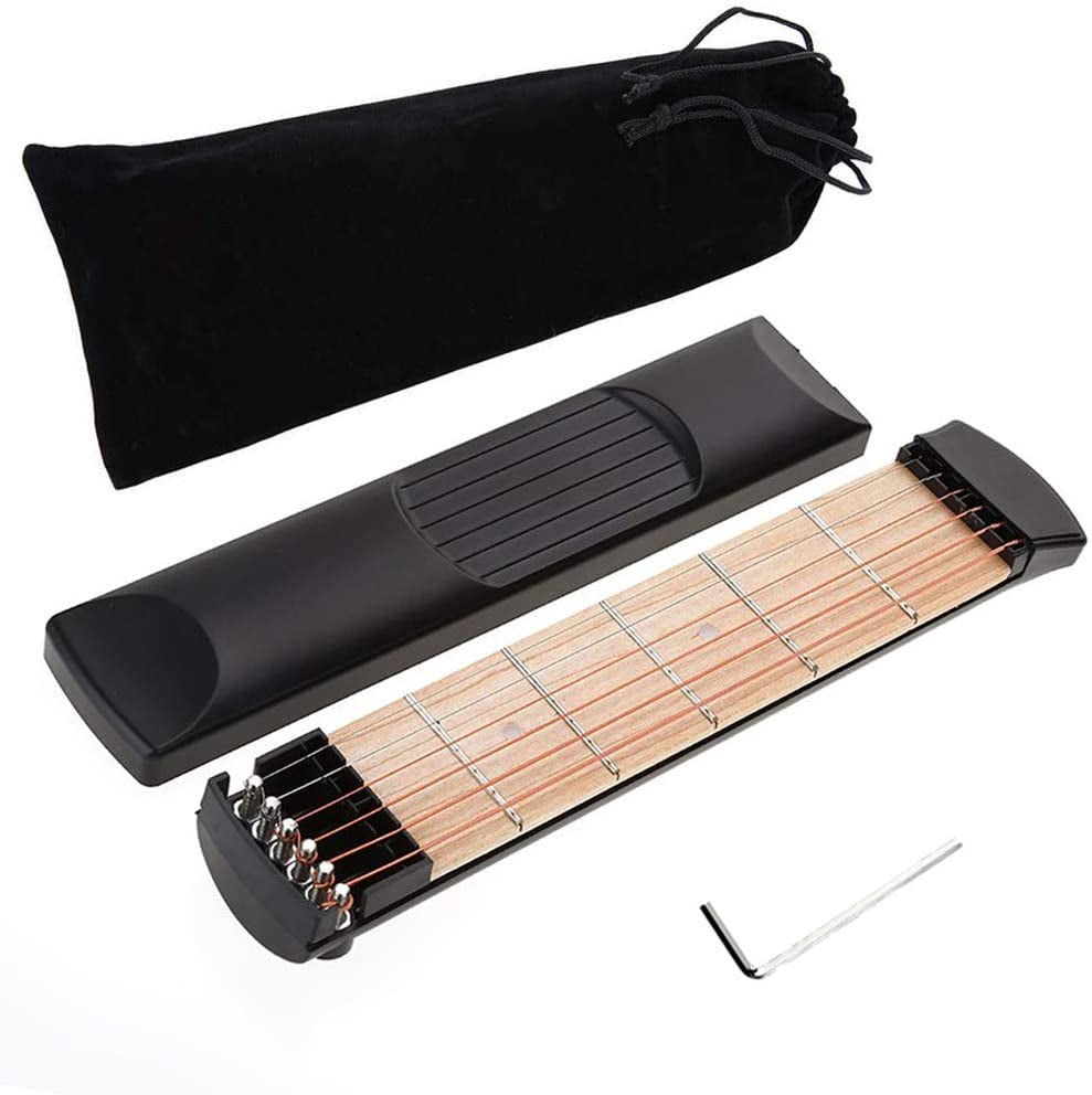 Portable Pocket Guitar Wooden - 6 Fret Portable Guitar Practice Tool ...