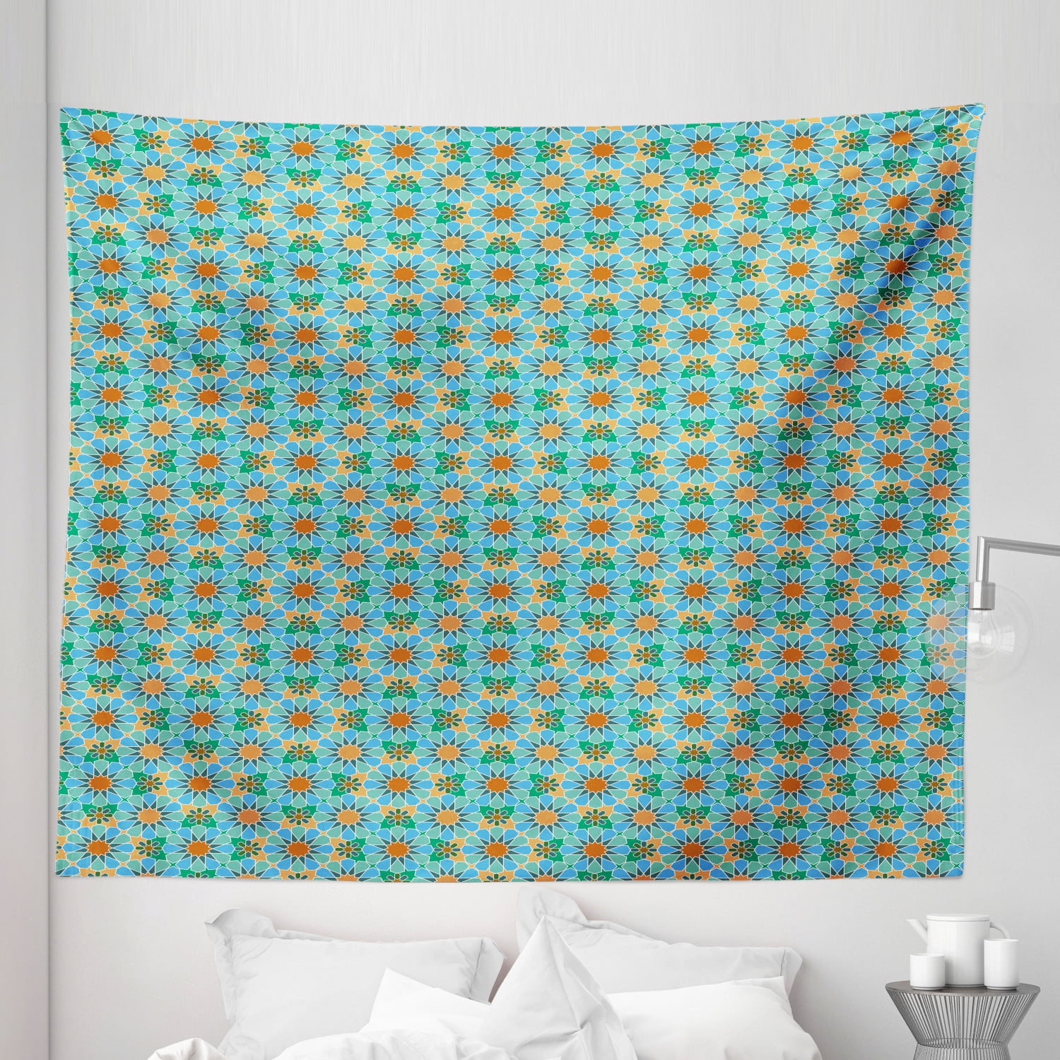 Moroccan Tapestry, Geometric Repetitive Pattern of Eastern Floral and ...