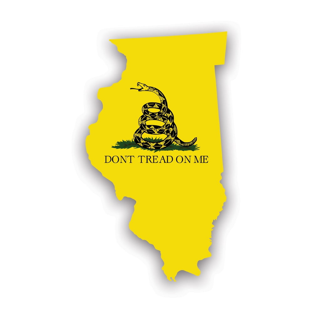 Illinois State Shaped Gadsden Flag Sticker Decal - Self Adhesive Vinyl ...