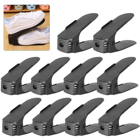 10 pieces adjustable shoe racks non-slip shoe holder height adjustable ...