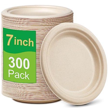 GREENESAGE 300 Pack Small Paper Plates, 7 inch Paper Plates Bulk, 100% ...