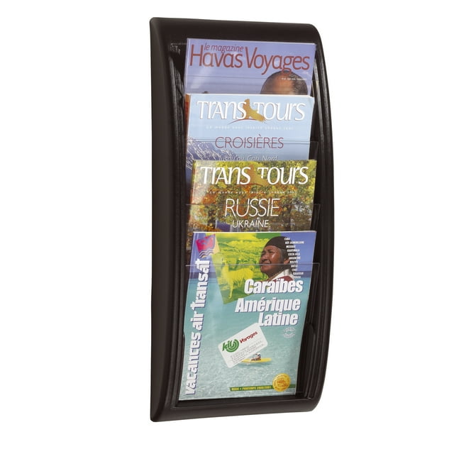 Paperflow Quick Fit Systems Wall Mounted Literature Display, Four ...