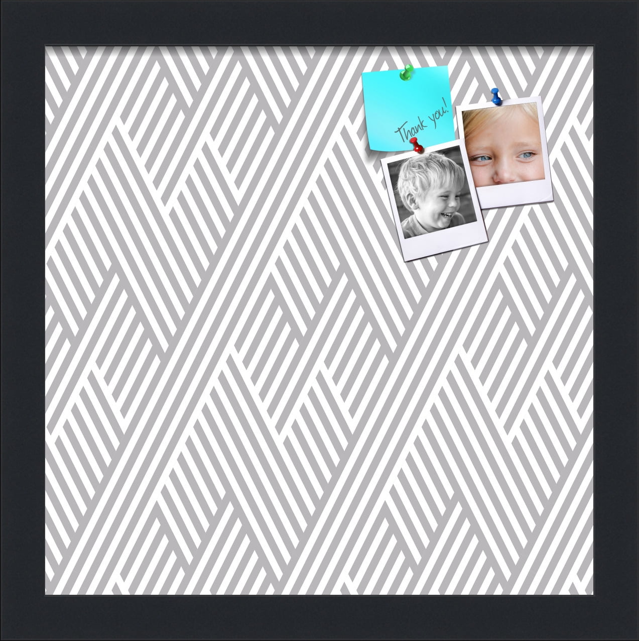 PinPix 12x12 Custom Cork Bulletin Board Modeco Zig Zag Grey Poster ...