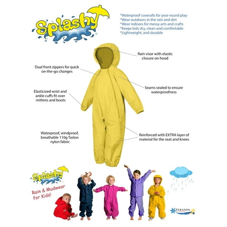 Splashy - Splashy Children's One Piece Rain Suit and Mud Suit (Yellow ...