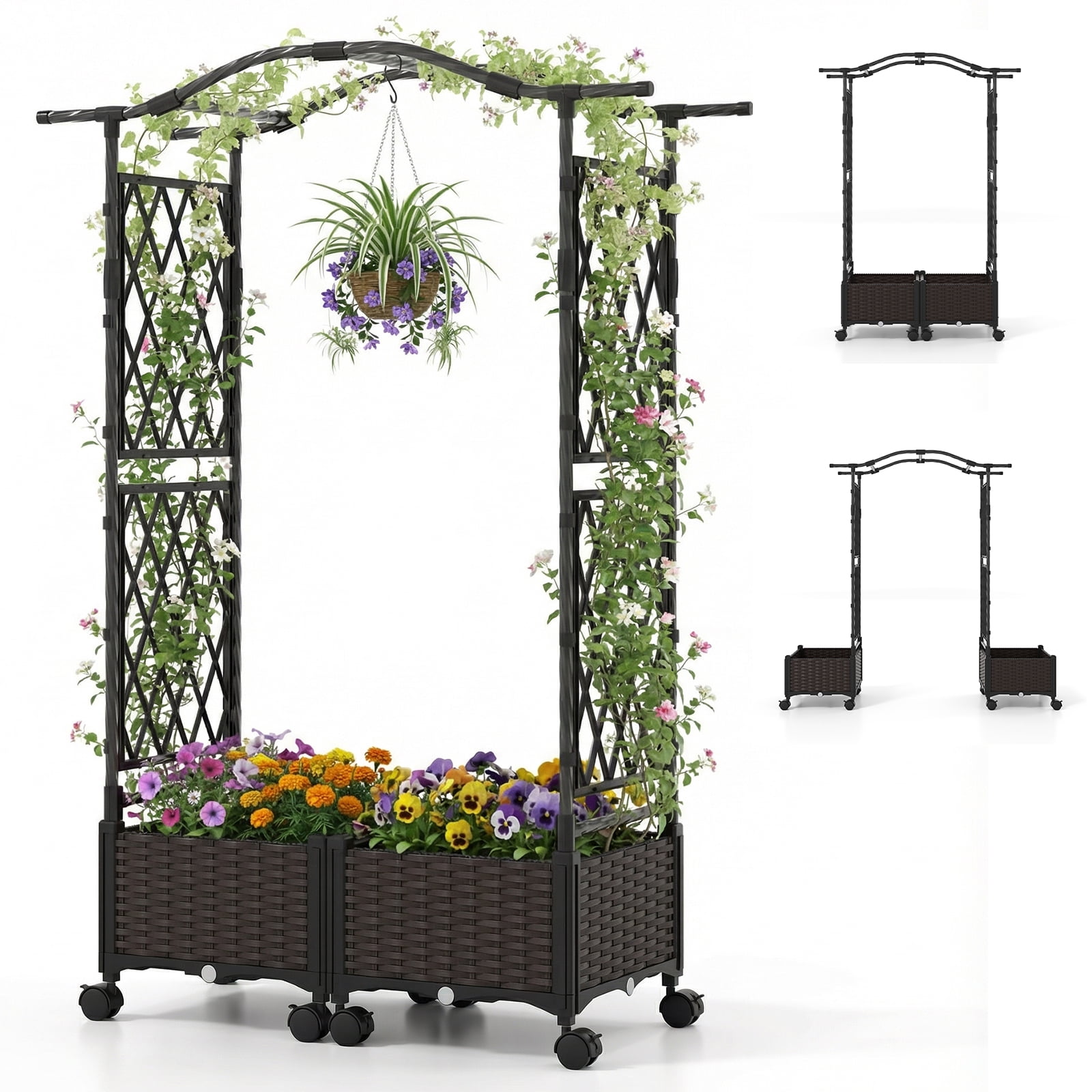 Click here for Gymax 5 Ft Self-Watering Planter Boxes W/ Lattice... prices