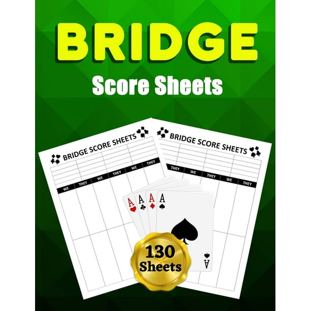 Bridge Score Sheets: 130 Score Pads for Scorekeeping - Bridge Score ...
