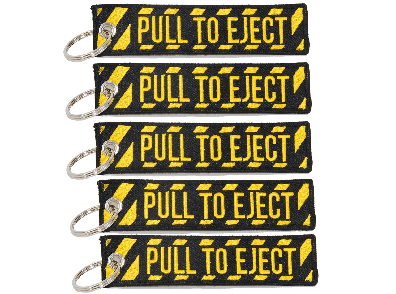 5 PULL TO EJECT Key Chain aviation atv utv motorcycle pilot crew tag ...