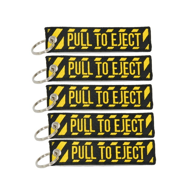 5 PULL TO EJECT Key Chain aviation atv utv motorcycle pilot crew tag ...