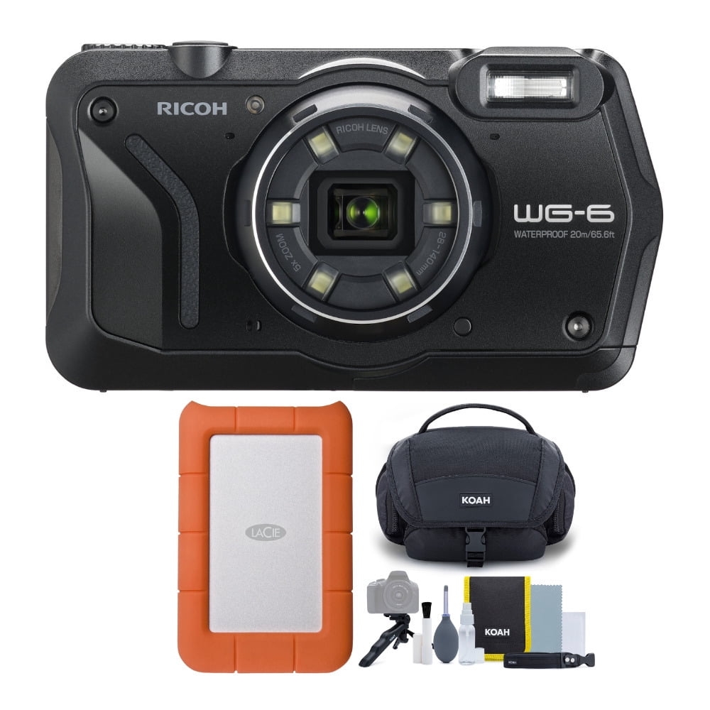 Ricoh WG-6 Digital Camera with 1 TB Portable Hard Drive and Accessory ...
