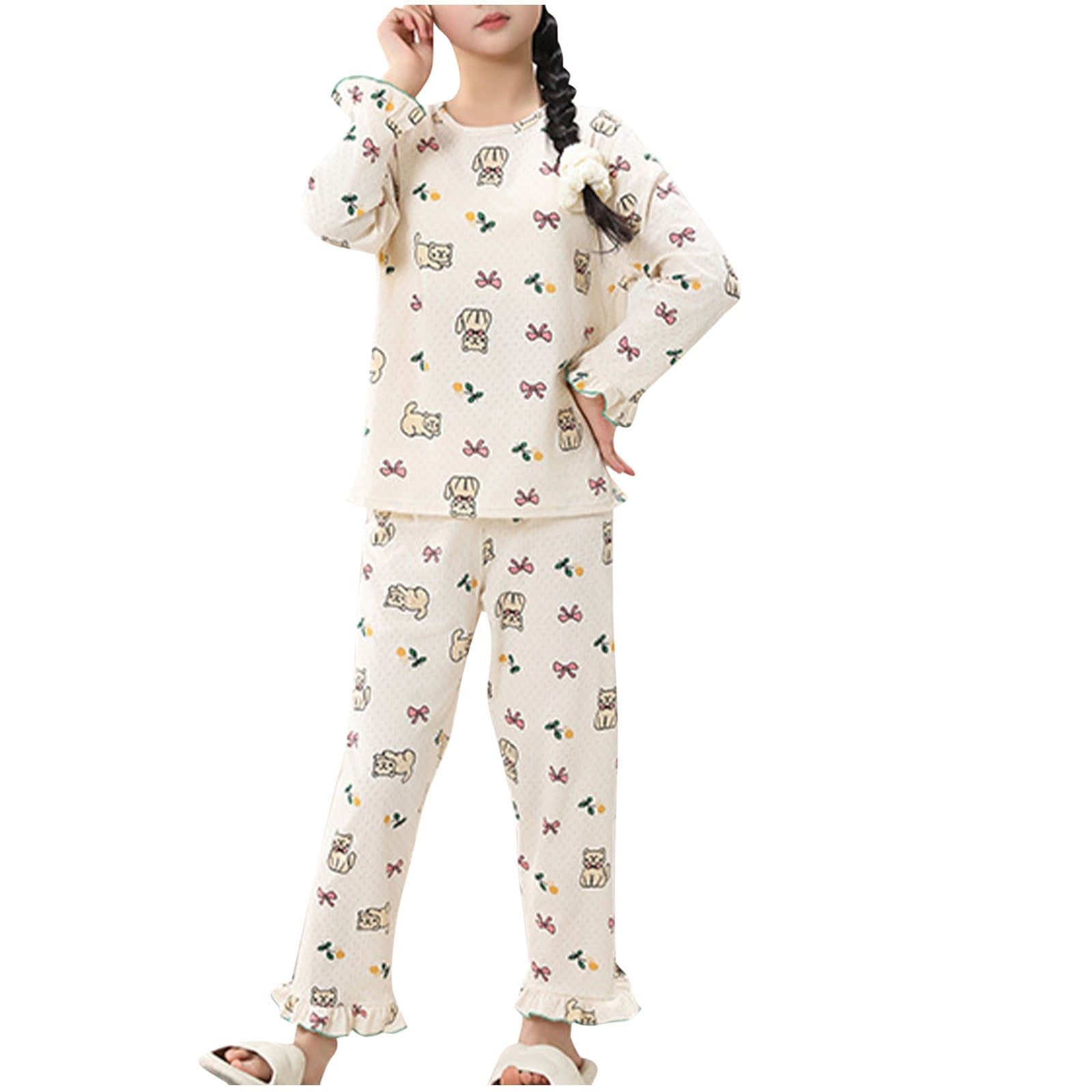 Click here for Yejammarp Girls Pajamas Size 10-12 Soft Cotton 2 P... prices
