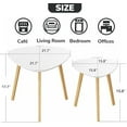 Bamboo Nesting Triangle End Table,Set of 2 Coffee Table Modern ...