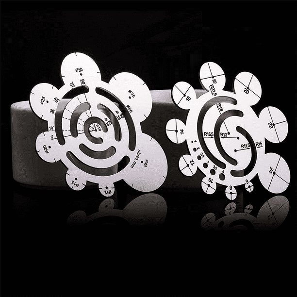 ckepdyeh Round Leather Cutting Tools Metal Corner Cutting Ruler Circle ...