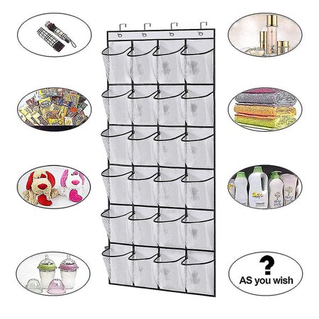 Hanging Shoe Rack Over Door Storage Organiser Holder 24 Mesh Pockets ...