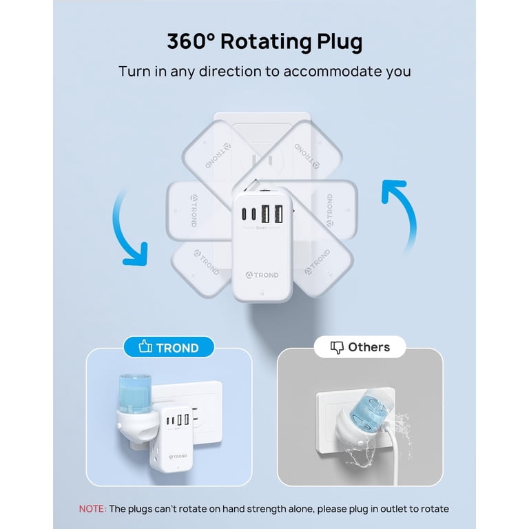 Behind Furniture Outlet Rotating Power Socket Expander - Extendable ...