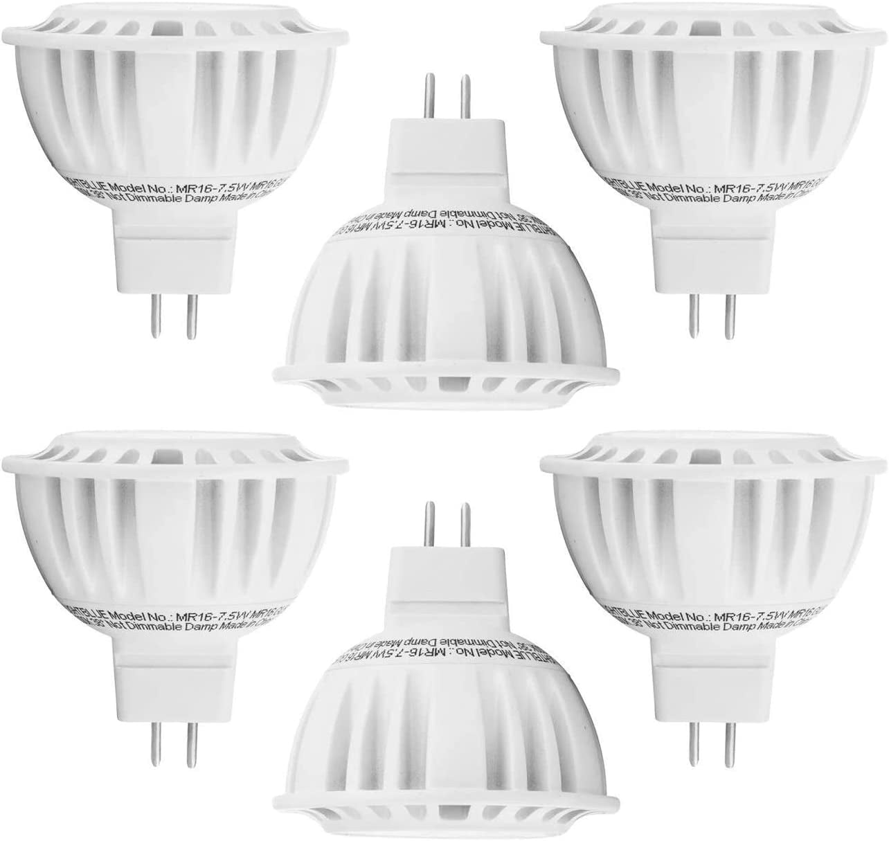 Light Blue USA LED 7.5-Watt MR16 Light Bulb, GU5.3 Base, Non-Dimmable ...