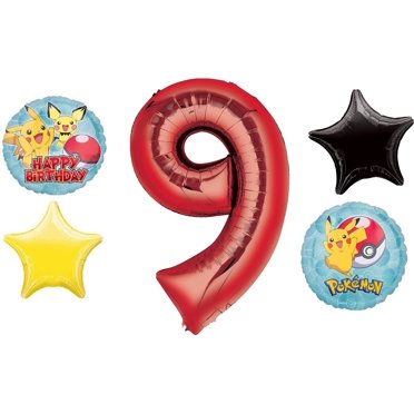 Pokemon GO Balloon Bouquet 1st Birthday 5 pcs - Party Supplies ...