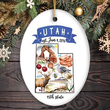 Artistic Nebraska State Themes and Landmarks Christmas Ornament ...