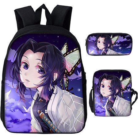 Anime Demon Slayer School Backpack, Set 3 Piece Students Schoolbag ...