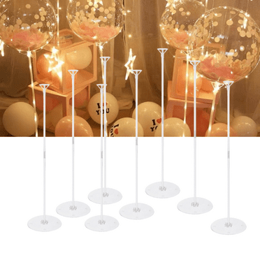 4 Sets Balloon Stand Kits, Balloon Sticks Holder with Base for Table ...