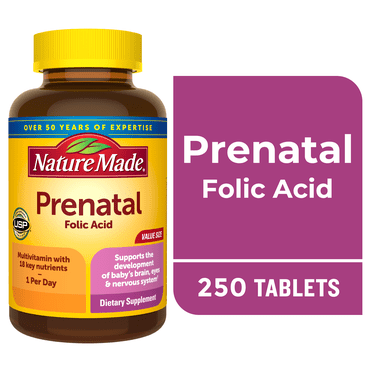 Nature Made Prenatal Multivitamin Tablets with Folic Acid & Vitamins ...