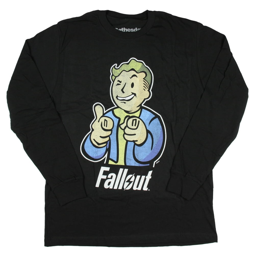 Fallout - Fallout Vault Boy Character Mens Long Sleeve Shirt - Walmart ...
