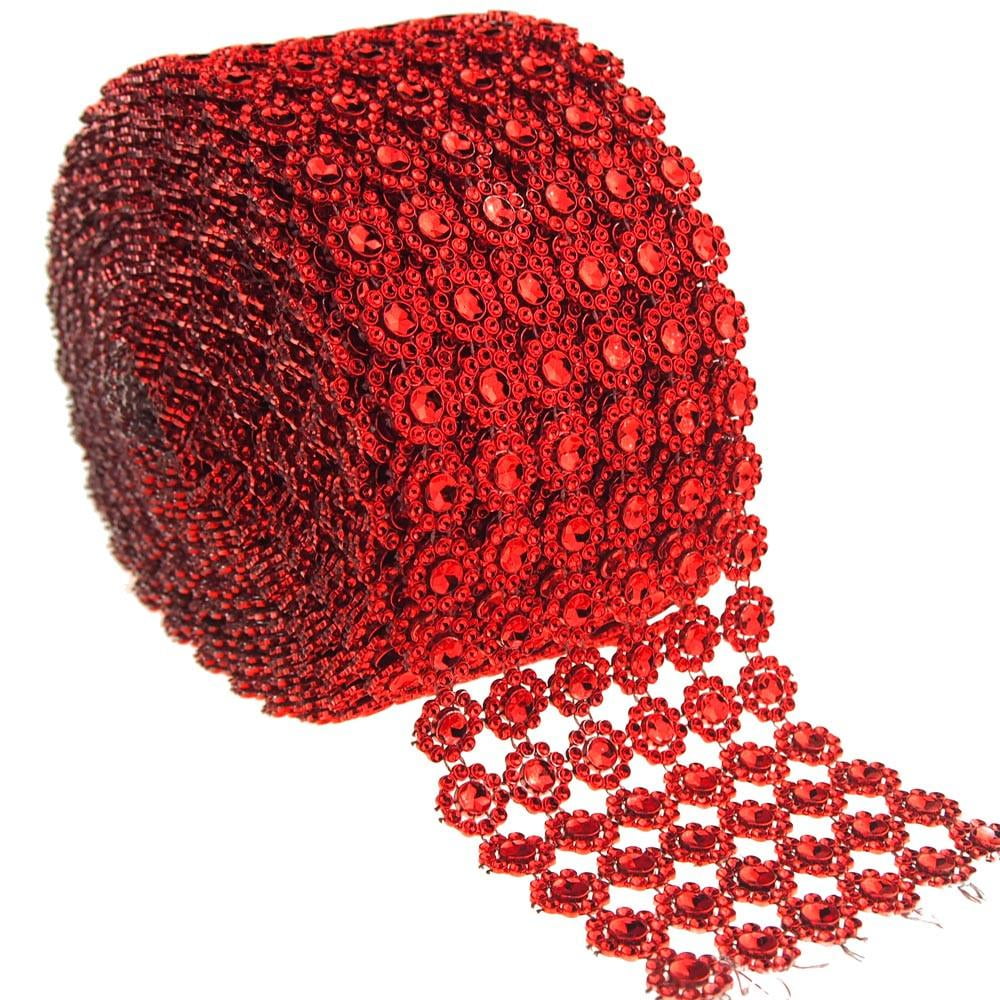 Flower Rhinestone Diamond Mesh Wrap Ribbon, 4-Inch, 10 Yards - Walmart.com