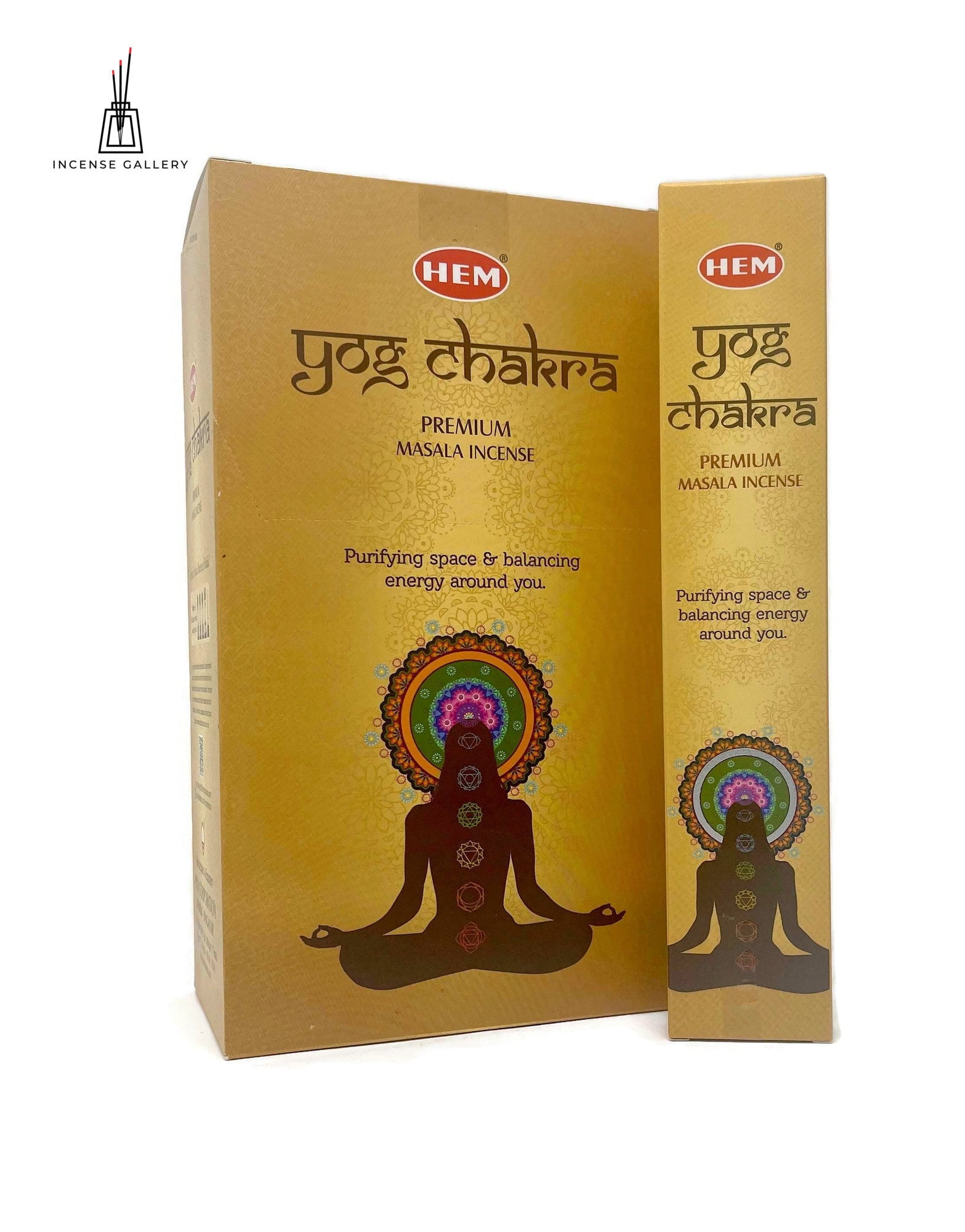 HEM Yog Chakra Masala Incense Sticks | Box of 12 Packs - 15 Grams Each ...