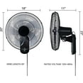 Simple Deluxe 18 inch Wall Mount Fan with 3-Speed Oscillation and ...