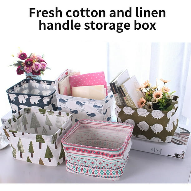 facefd Cotton Blend Linen Collapsible Storage Box Cotton Blend Linen ...