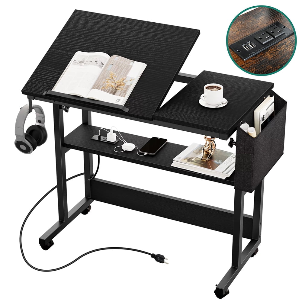 Mobile Stand Up Desk Home Office Workstation, Height Adjustable Laptop ...