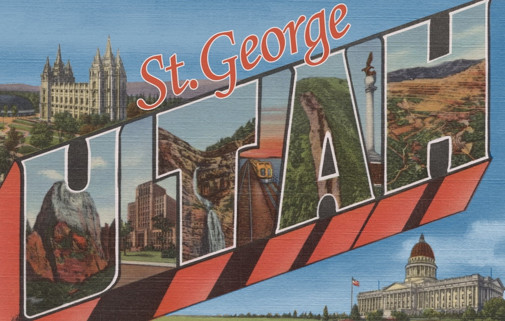 St. George, Utah, Large Letter Scenes (12x18 Wall Art Poster, Room ...