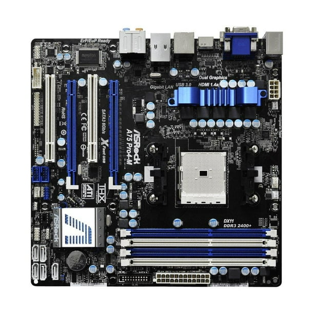 Placa madre ASROCK A75 PRO4-M con conector FM1 AMD A75 DDR3 Micro ATX | Bodega Aurrera en línea