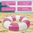 Sun's Out 36" Inflatable Pool Tube – Light Pink Cabana Print for Ages ...