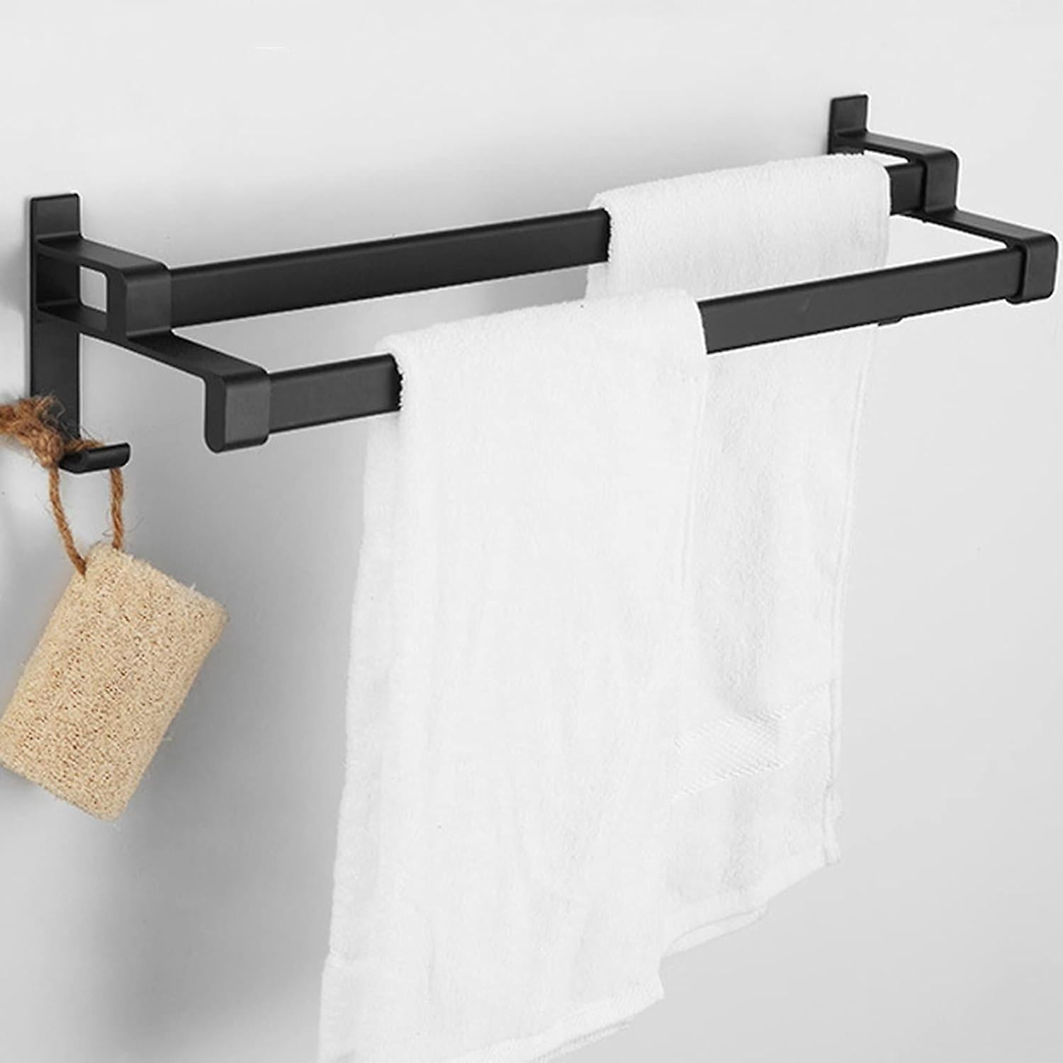 Click here for Fusheng Adhesive Towel Rack  Matte Black Towel Rac... prices