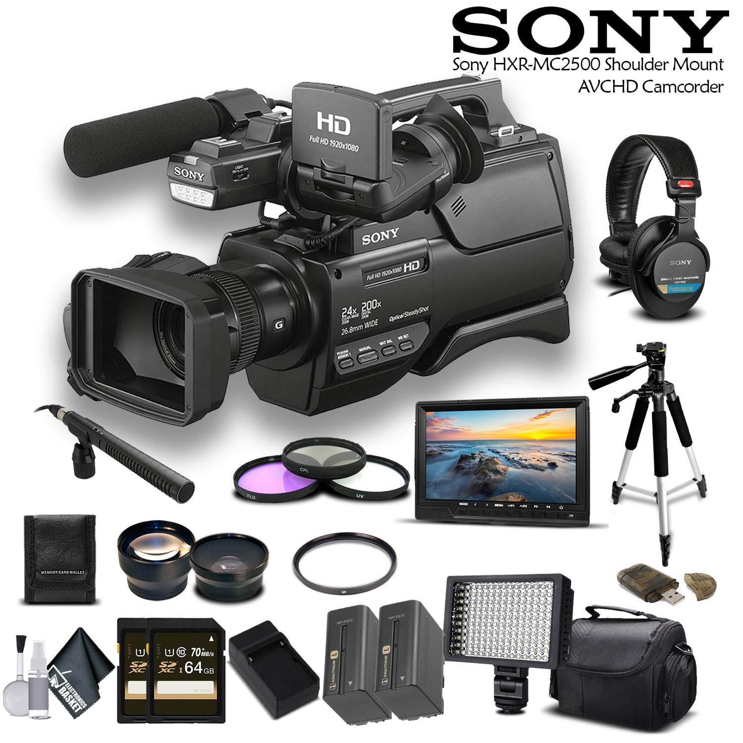 Videocámara Sony HXR-MC2500 AVCHD (HXR-MC2500) con 2 tarjetas de -64 GB ...