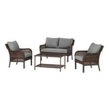 Mainstays Tuscany Ridge 4-Piece Wicker & Steel Outdoor Conversation Set ...