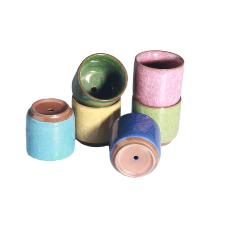 Goriertaly 6pcs Ceramics Flower Pot Containers To Decorate Window Sills ...
