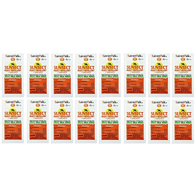 $averPak 16 Pack - DEET Based SunSect Insect Repellent and Sunscreen ...