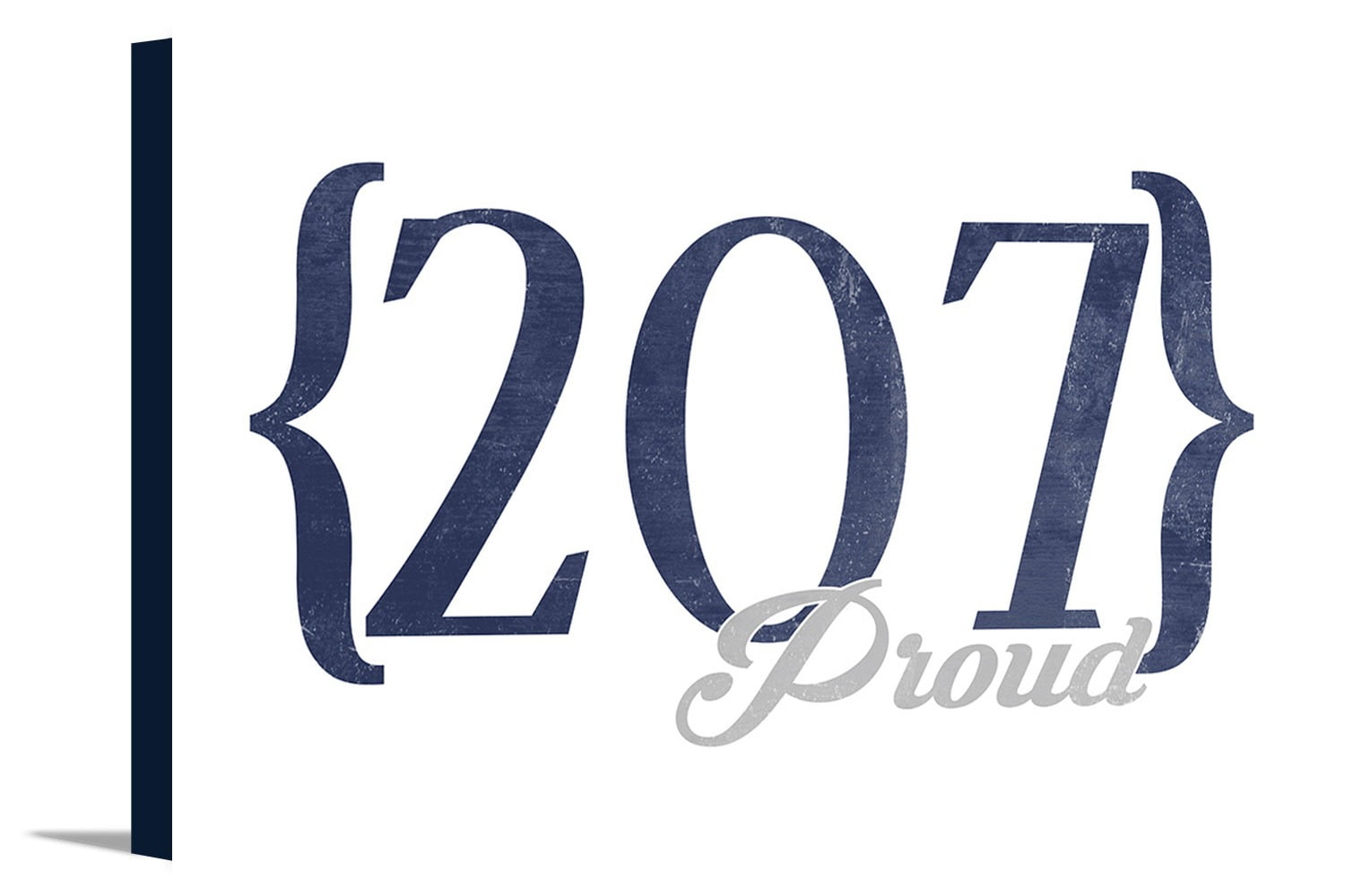 Bangor, Maine - 207 Area Code (Blue) - Lantern Press Artwork (18x12 ...